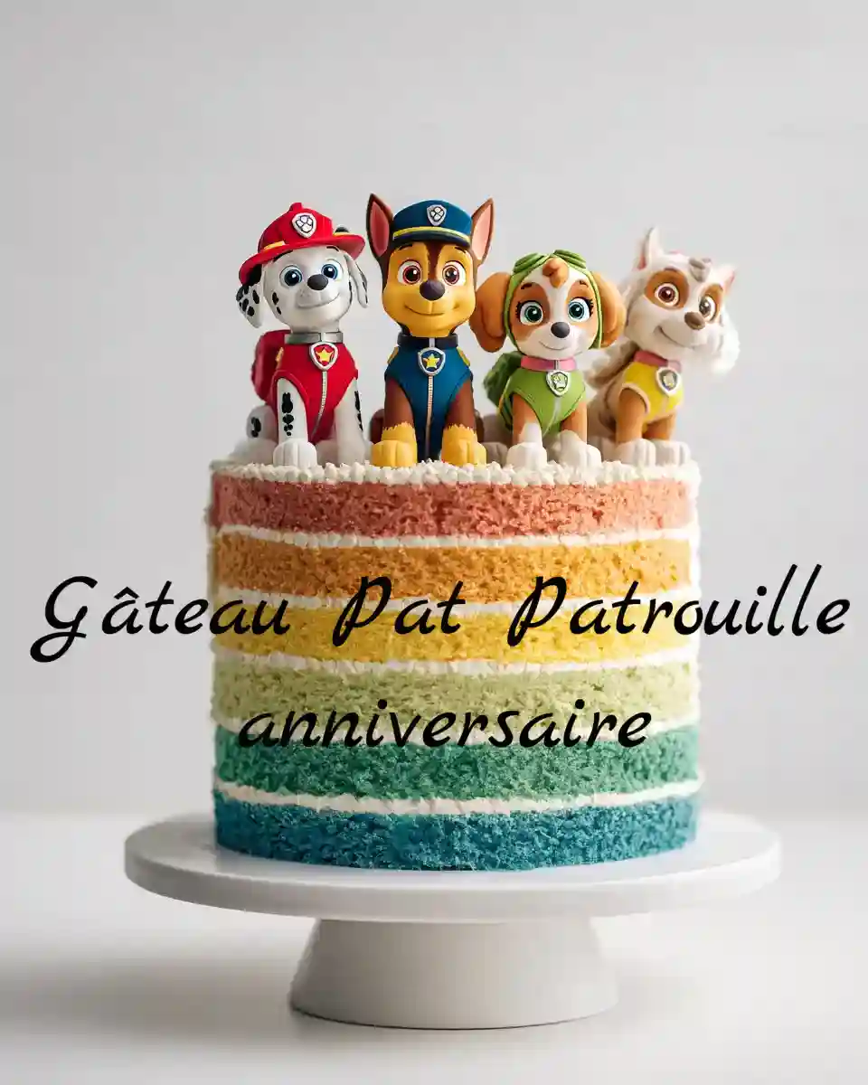 Gâteau Pat Patrouille irrésistible pour anniversaire enfant